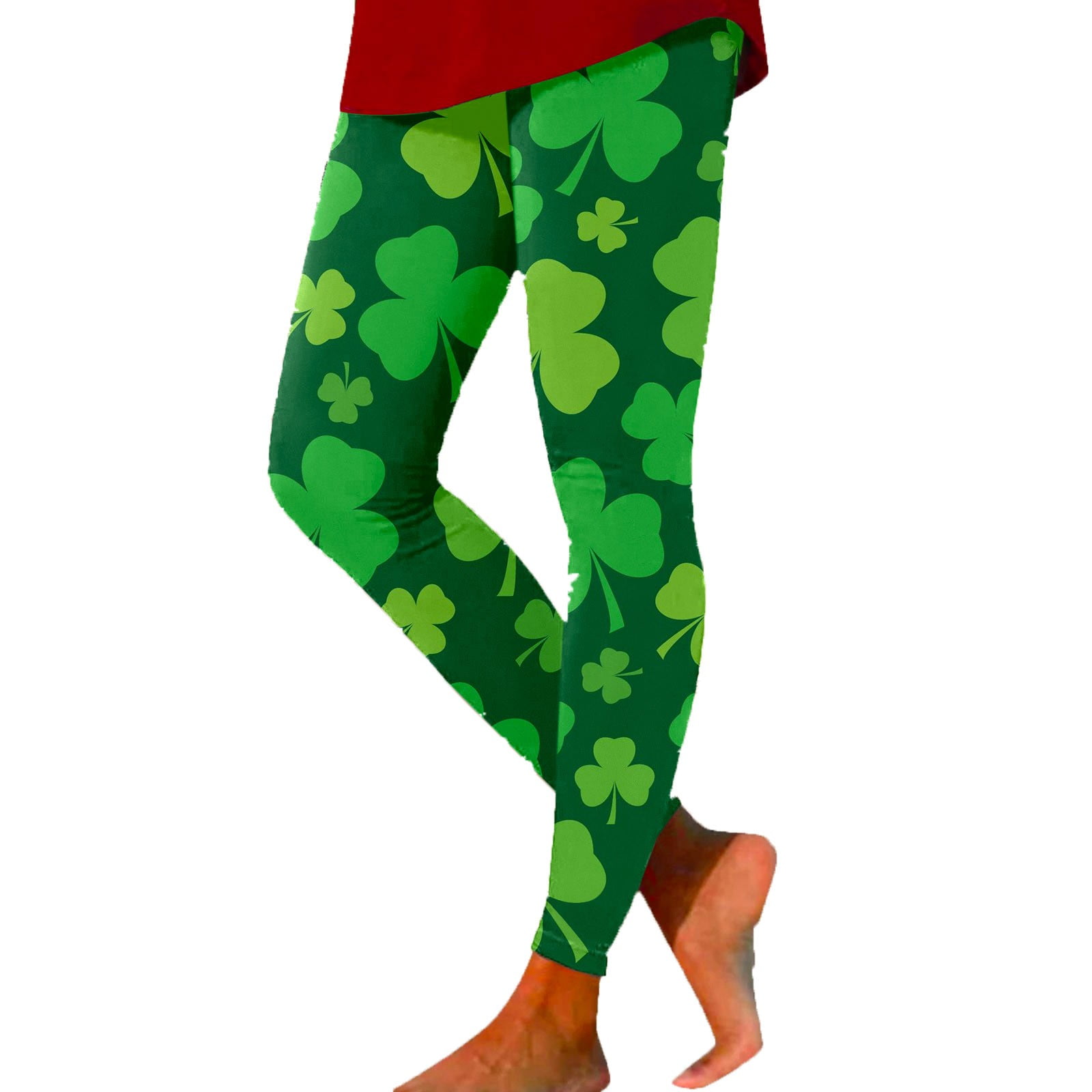 XIAONU Womens St. Patrick's Day All Over Shamrock Print Leggings ...