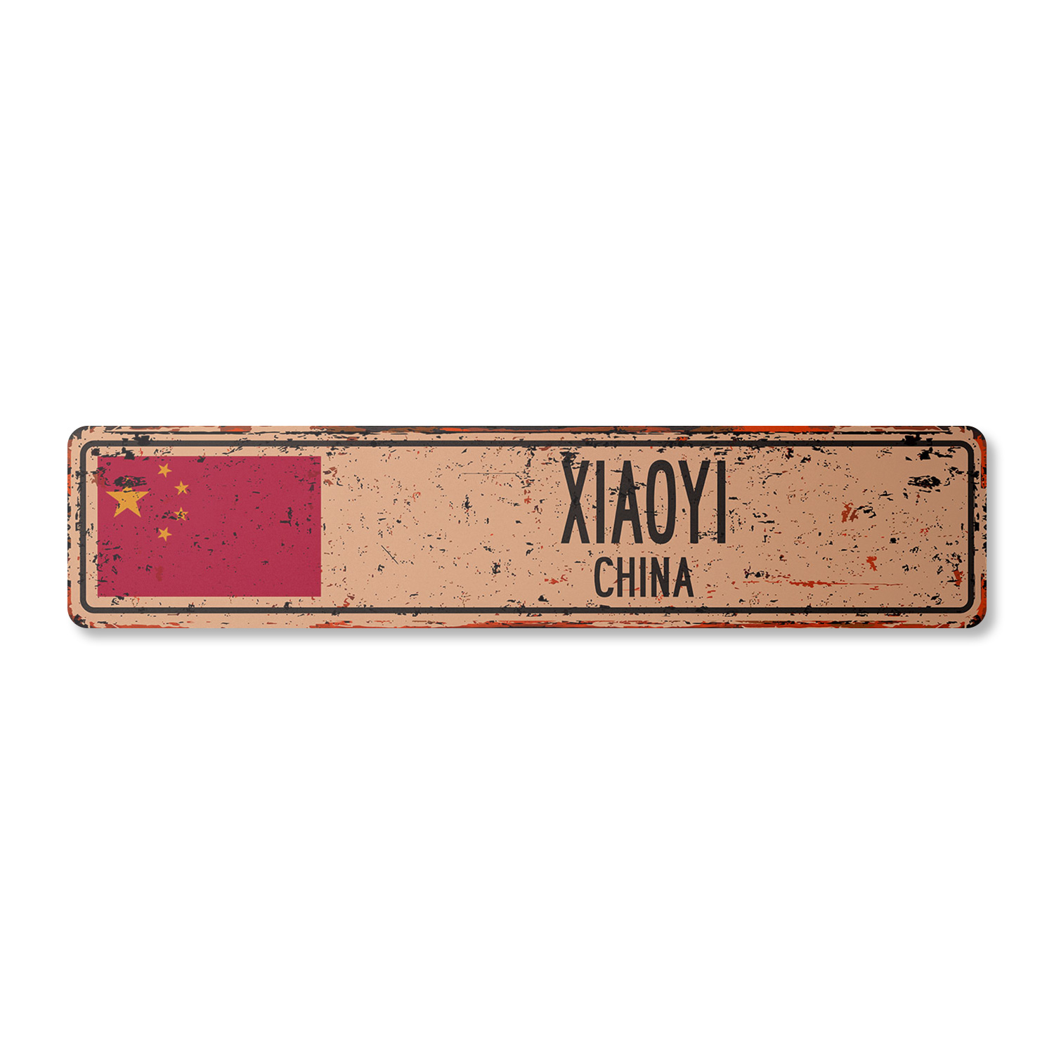 XIAOYI CHINA Vintage Plastic Street Sign Asian Chinese flag city ...