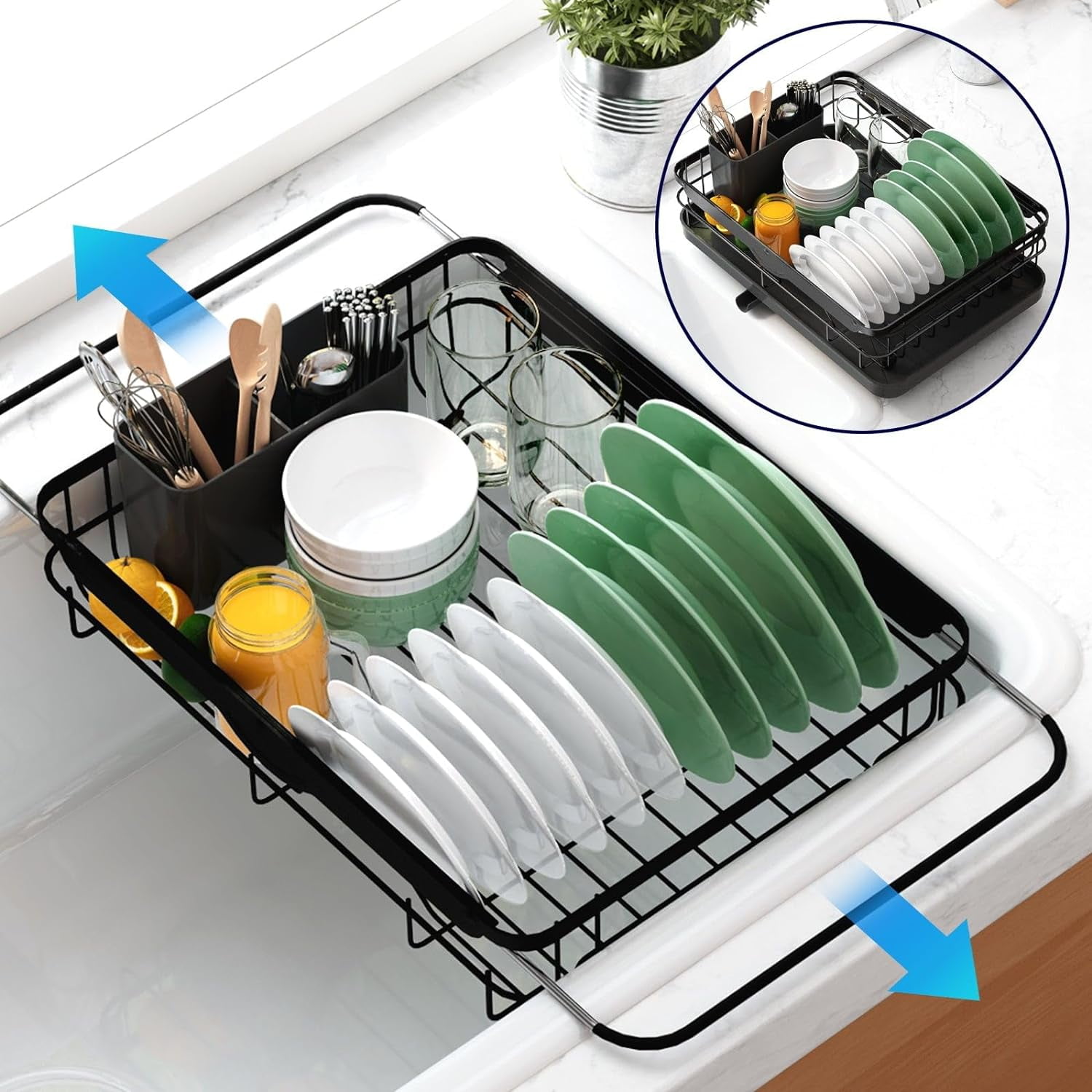 XIAOZZ Dish Drying Rack- Space-Saving Dish Rack, Dish Racks for Kitchen ...