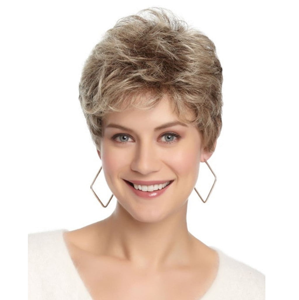 XIAQUJ Fashion Women's Full Bangs Wig Short Wig Brown Wig Styling Cool ...