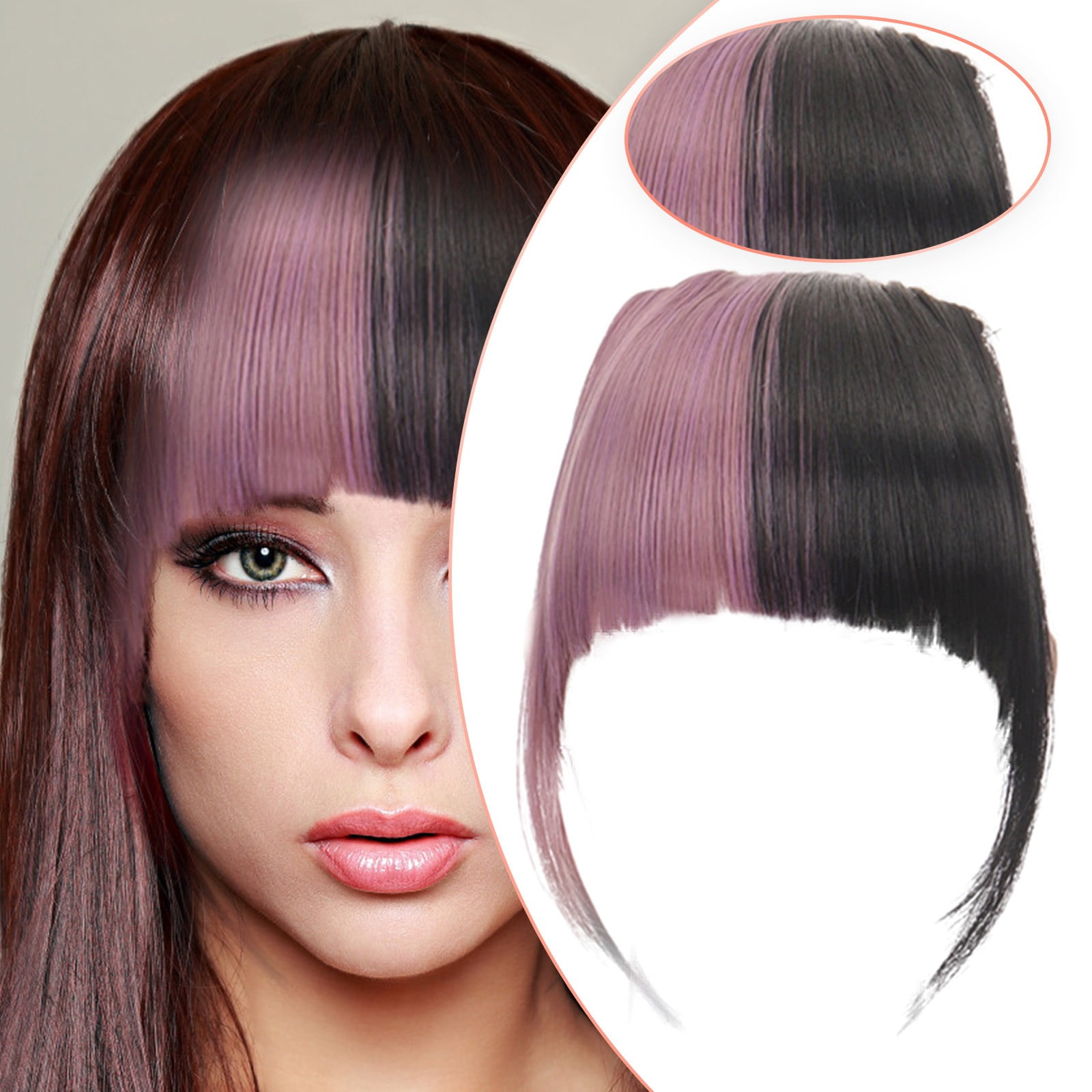 XIAQUJ Ladies Bangs Wig Front Fringe Head Clipped in The Human Hair ...