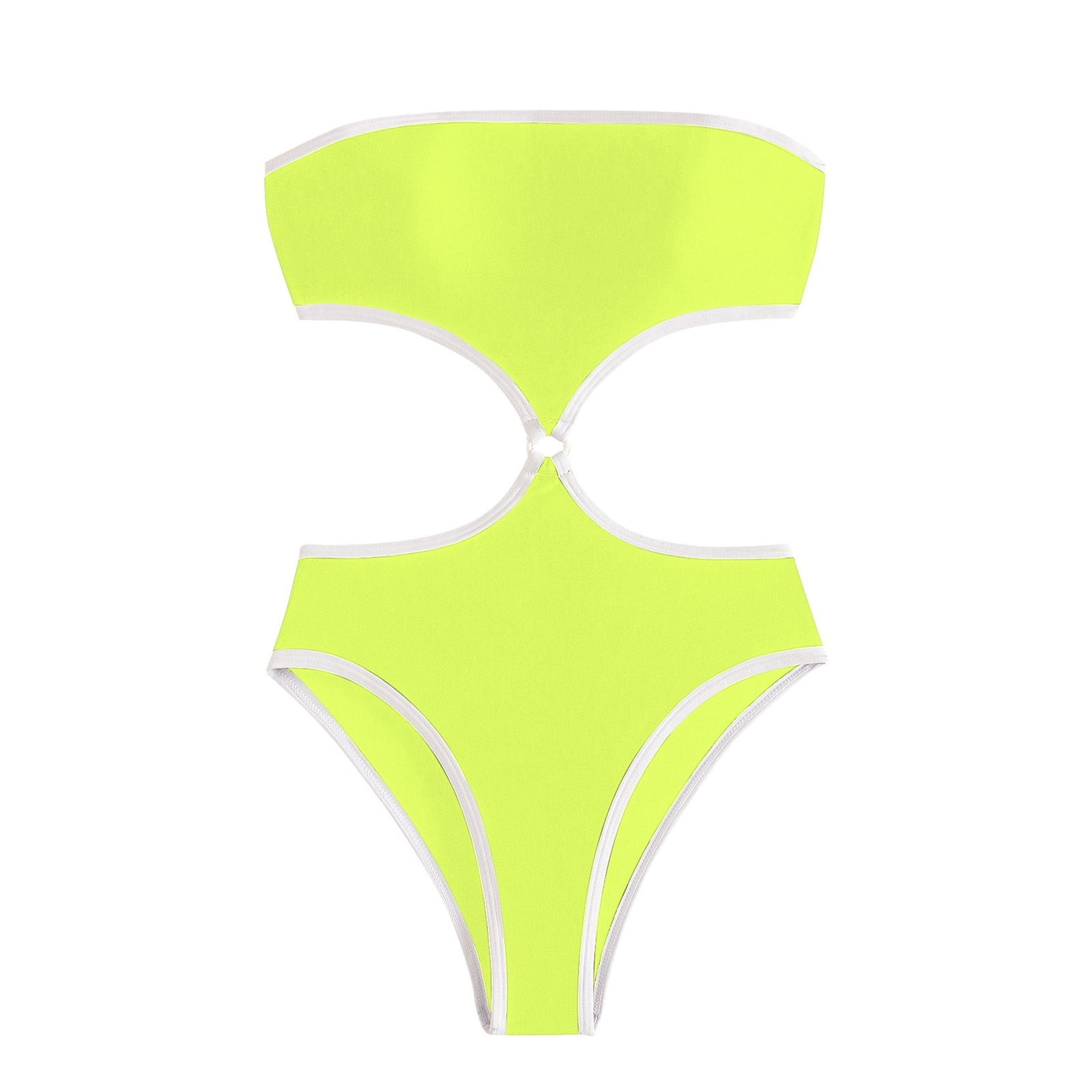 Xiaquj Womens Sexy Solid Color Bikini Color Cutout Bikini Swimsuit For