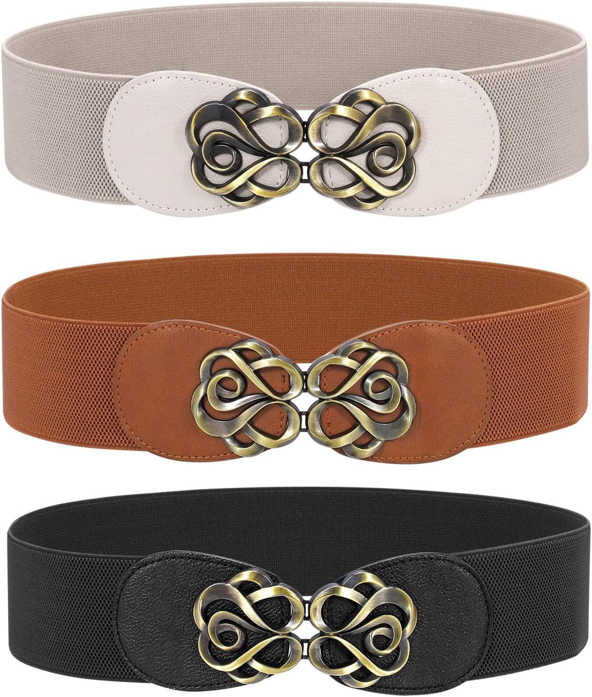 XIATIAN 2 3 Women Wide Stretch Belts Vintage Thick Elastic Waist Belts ...