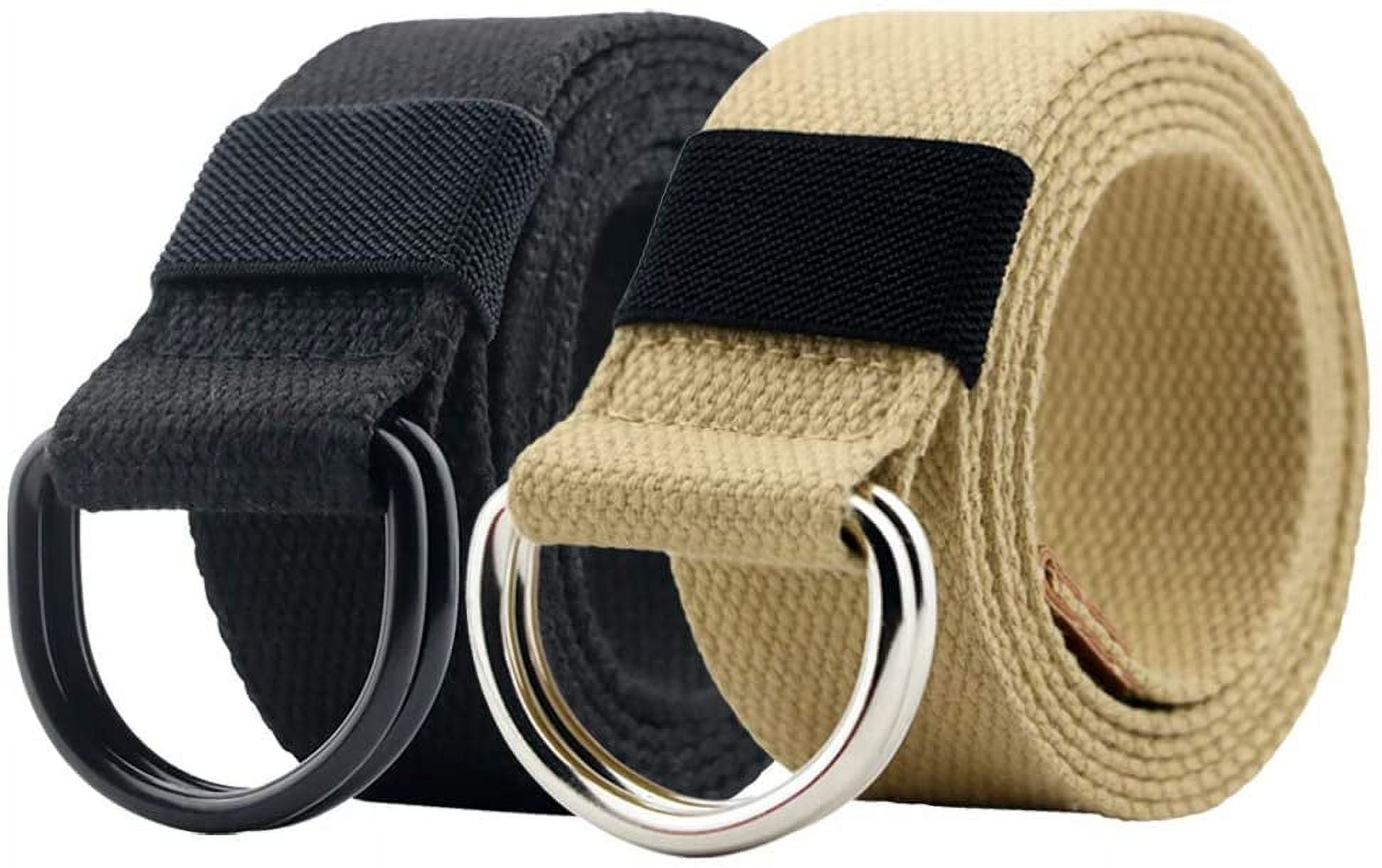 XIATIAN Canvas Belt, Web Belt for Men/Women with Metal Double D Ring Buckle 1 1/2" Wide ...