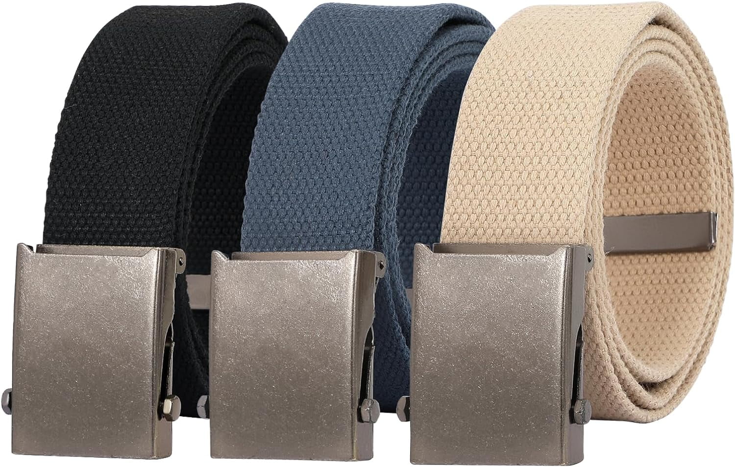 XIATIAN Canvas Web Belt for Men Adjustable Cloth Fabric Military Belt with Metal Buckle ...