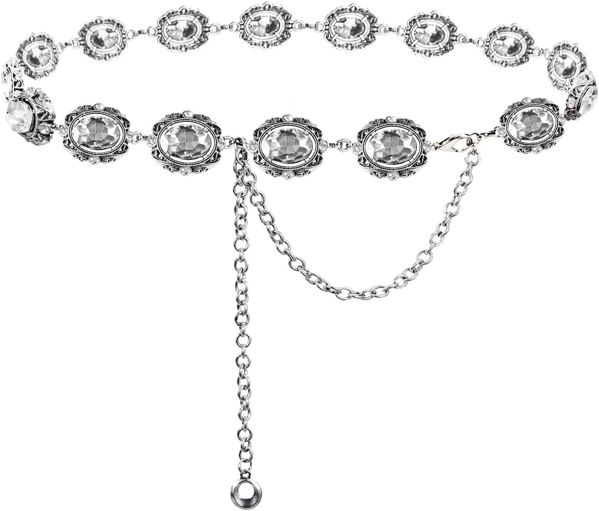 XIATIAN Chain Belts for Women Fashion Bling Silver Chain Belt ...