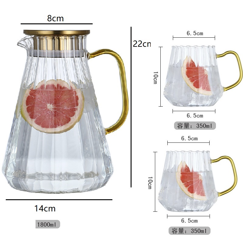 XIATIAN Clear Glass Decanter Kettle and Cups Set Home Large-apacity ...