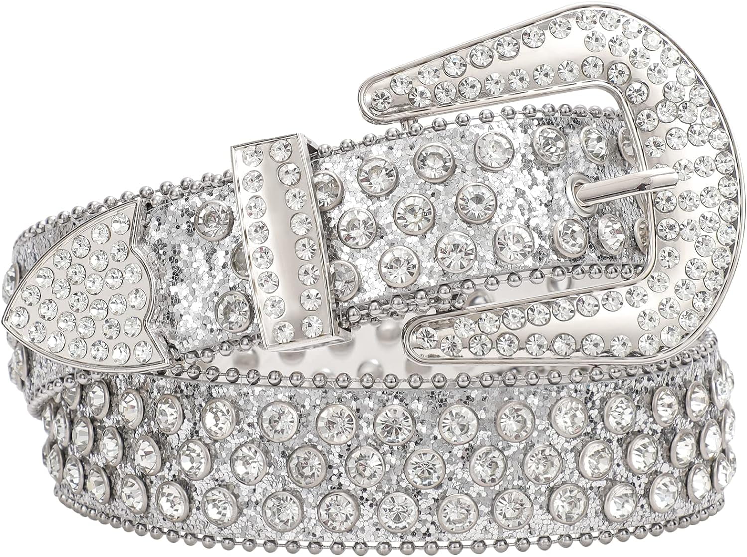 XIATIAN Fashion Rhinestone Sequins Belt for Men Women Western Cowgirl Cowboy Bling Diamond ...