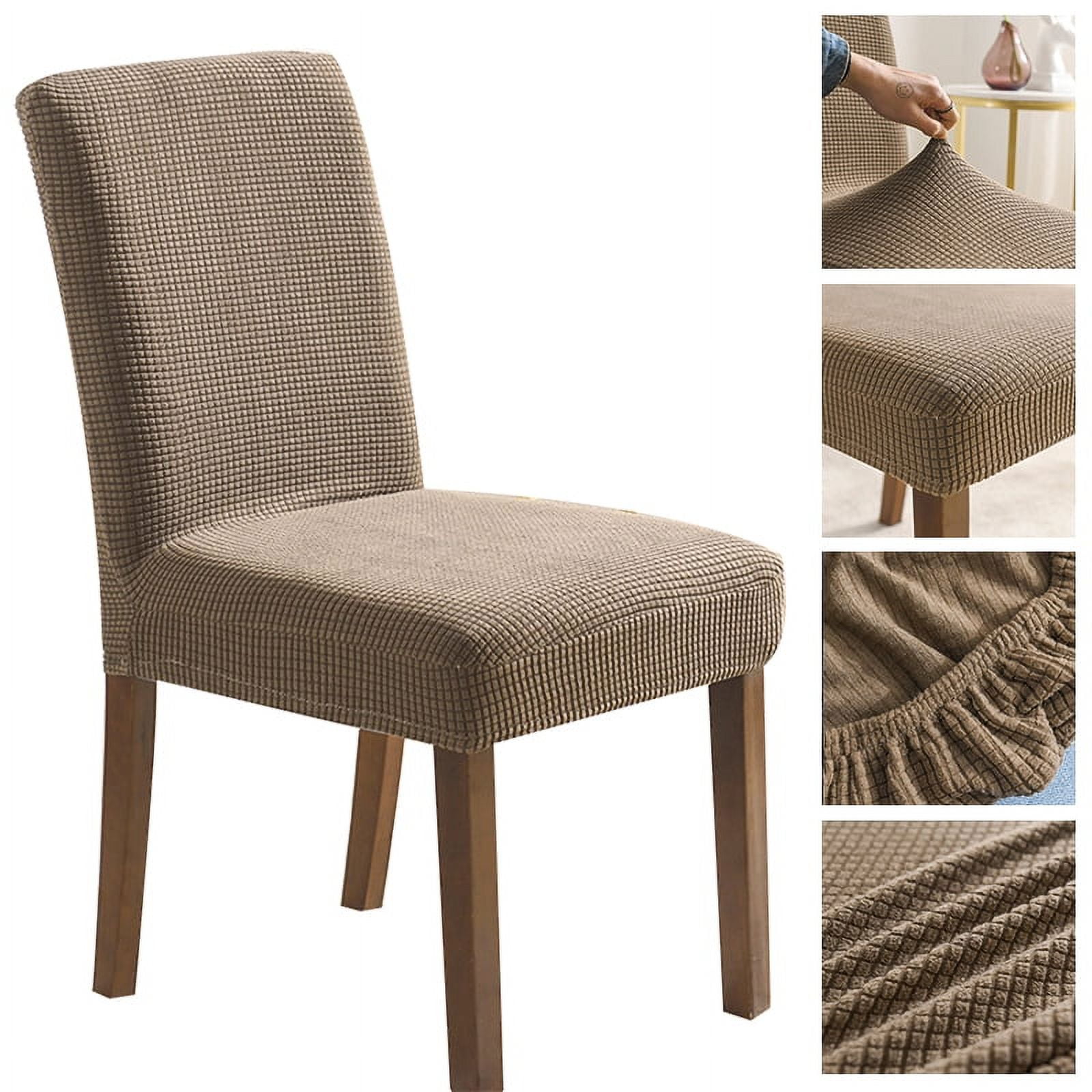 XIATIAN Jacquard Chair Cover for Dining Room Stretchable Thick Chair Protector 1/2/4/6 pieces ...