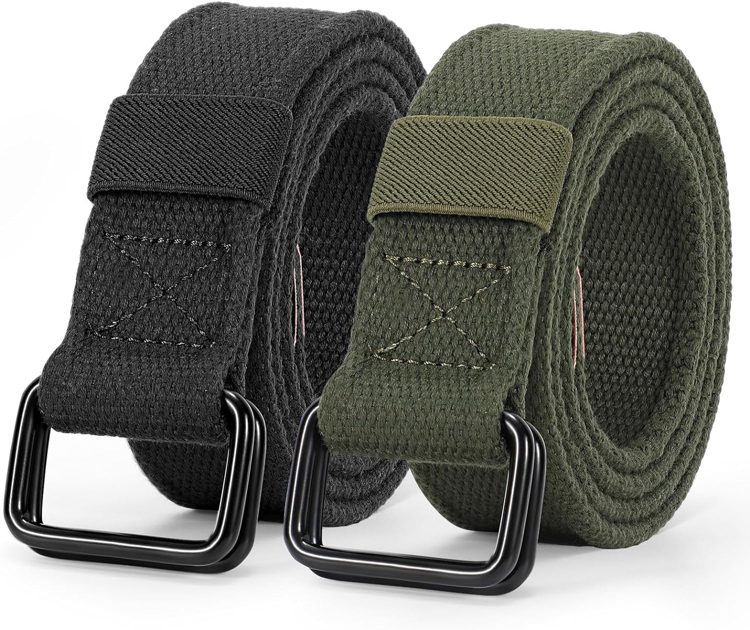 XIATIAN Men Canvas Fabric Belts Casual Web Cloth Belts with Black ...