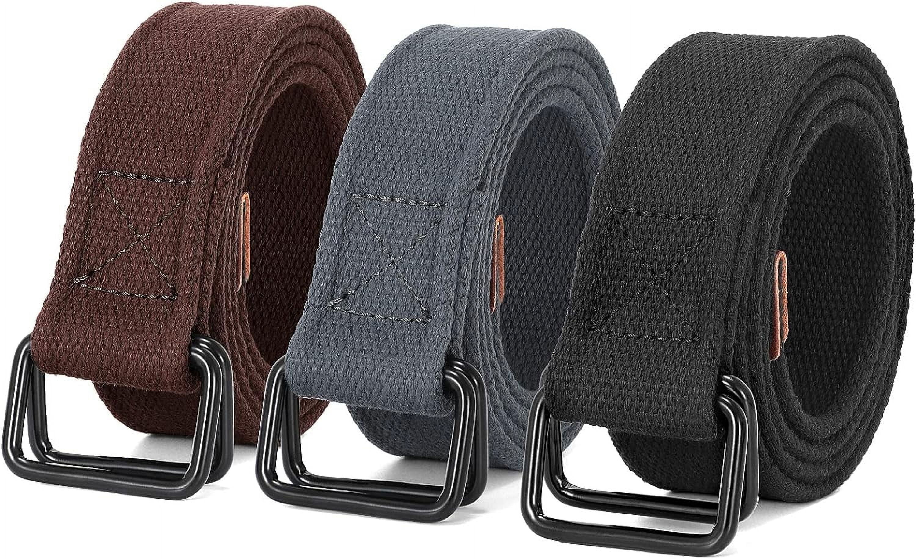 XIATIAN Men Canvas Fabric Belts Casual Web Cloth Belts with Black ...