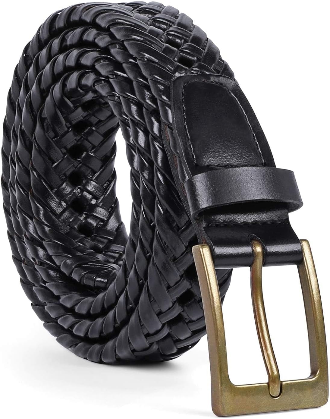 XIATIAN Men's Braided Leather Belt, Braided Woven Belt for Men Casual ...