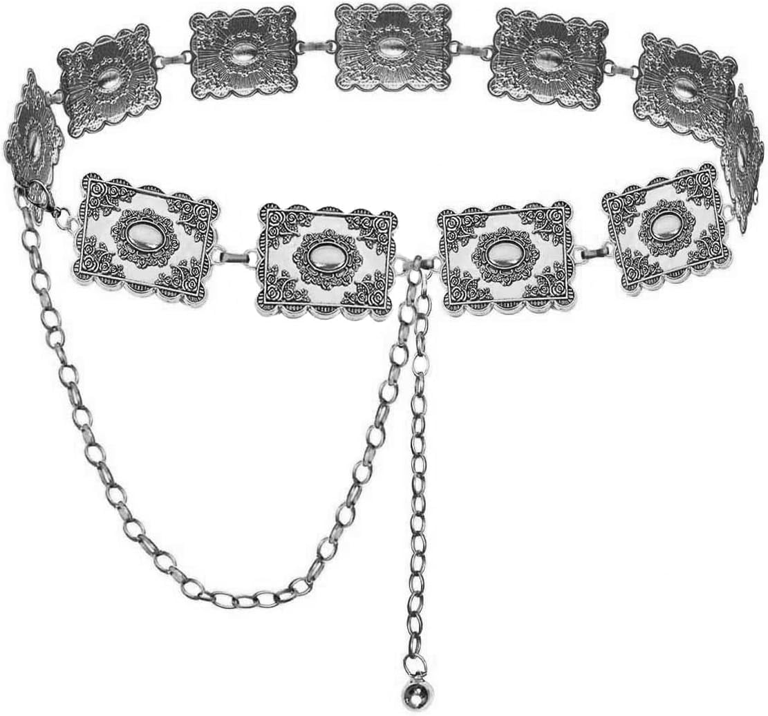 XIATIAN Metal Concho Belts for Women Western Cowgirl Turquoise Boho ...