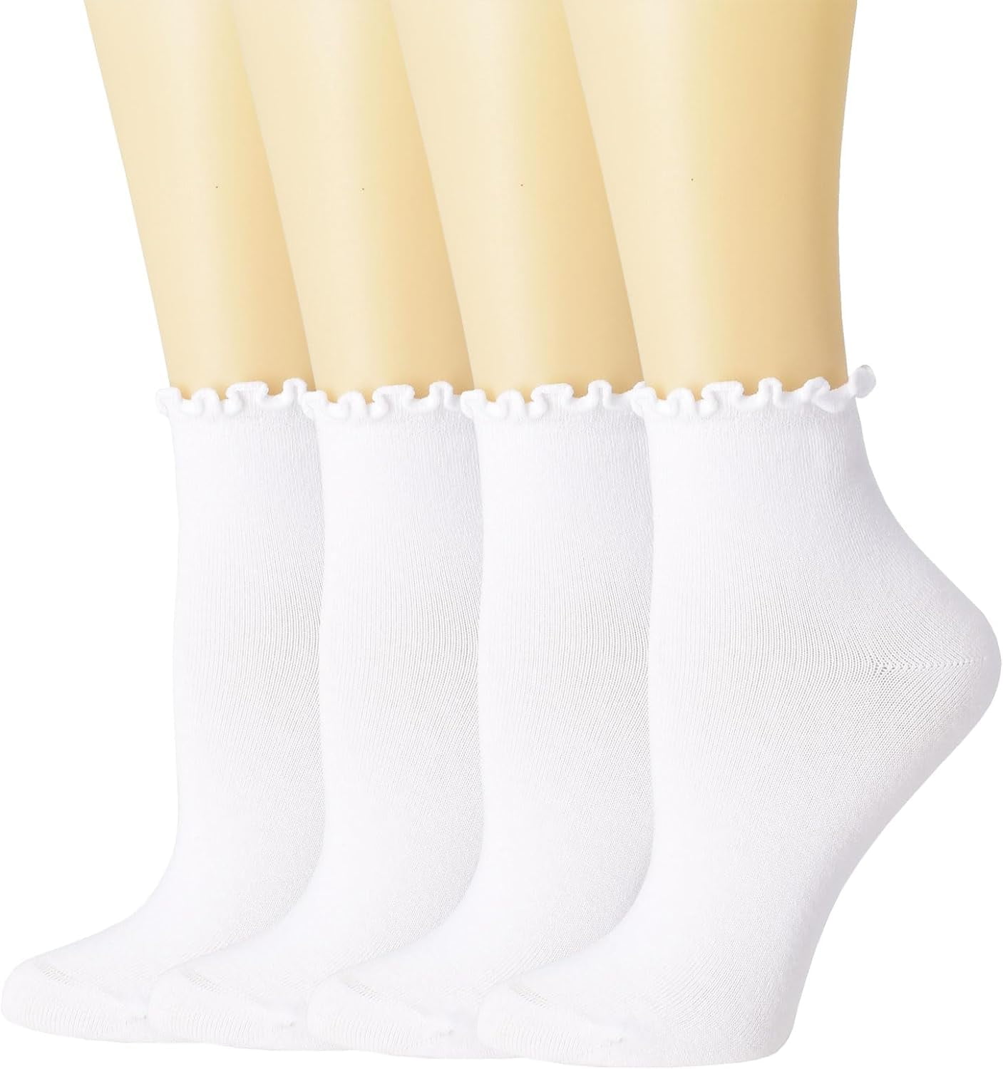 Xiatian Ruffle Ankle Socks For Womenscasual Cute Turn Cuff Socks Soft