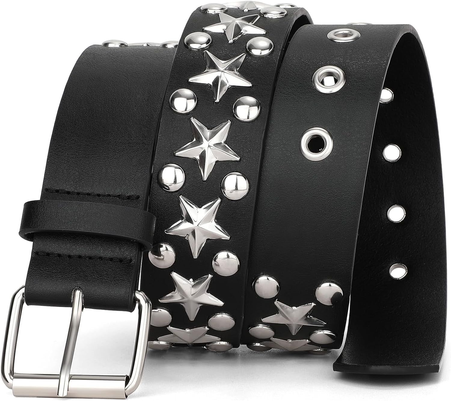 XIATIAN Studded Belt Metal Punk Rock Rivet Belts for Women/Men Punk ...