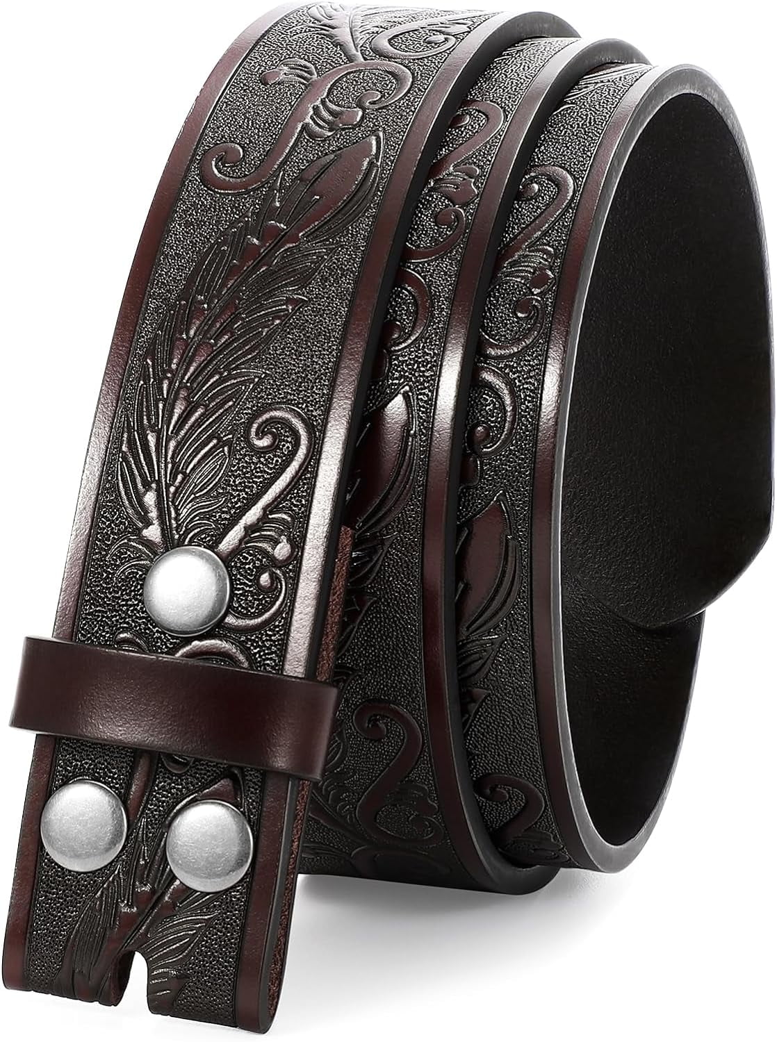 XIATIAN Western Leather Belt Strap for Men without Buckle Engraved Embossed Cowboy Leather Belt ...