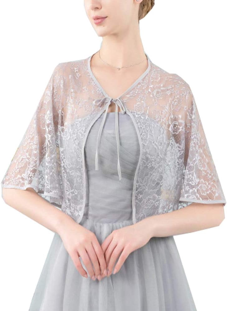 XIATIAN Women Lace Cape Wedding Capelet Bridal Shawl Wrap Shrug Bolero ...