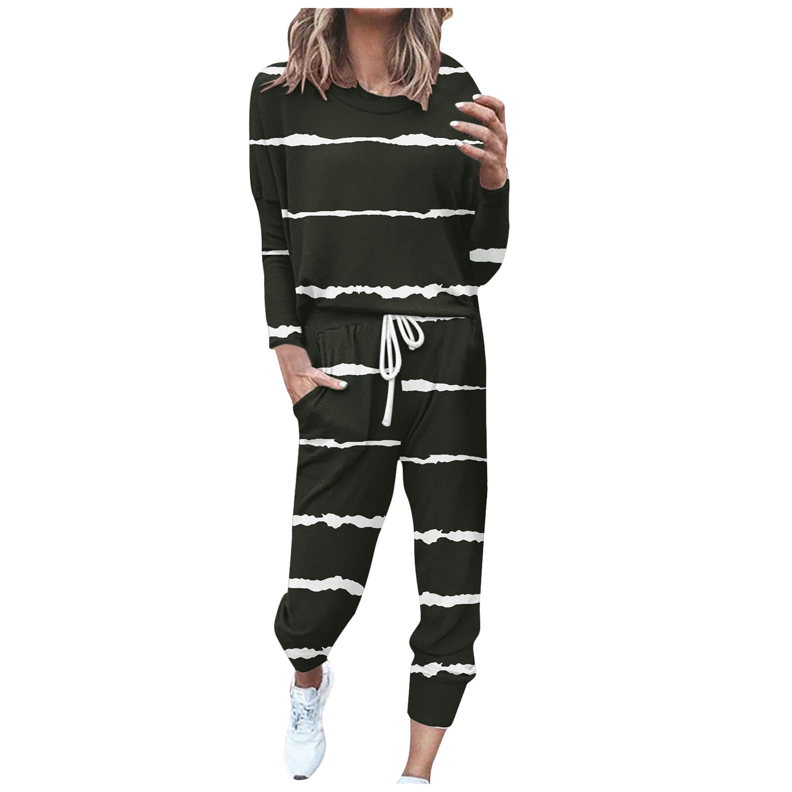 XIAfhje Tracksuit Womens Full Set Clearance Loungwear Oversized Solid ...