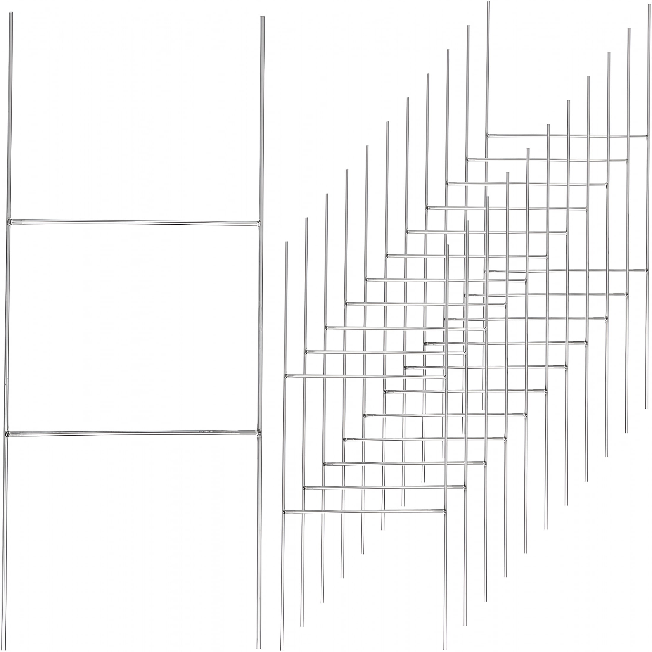 XIBUFE 12 Pack Heavy Duty Metal H Frame Wire Stakes,17.5'' X 7'' Yard ...