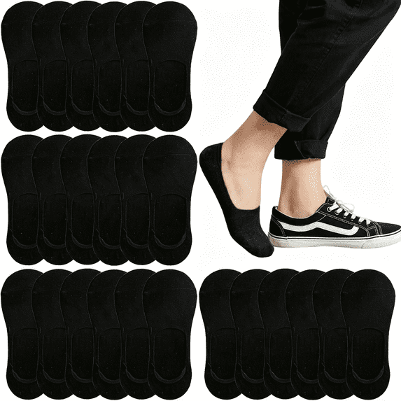 XIBUFE 12 Pairs No Show Socks for Women Low Cut Non Slip Ankle Short ...