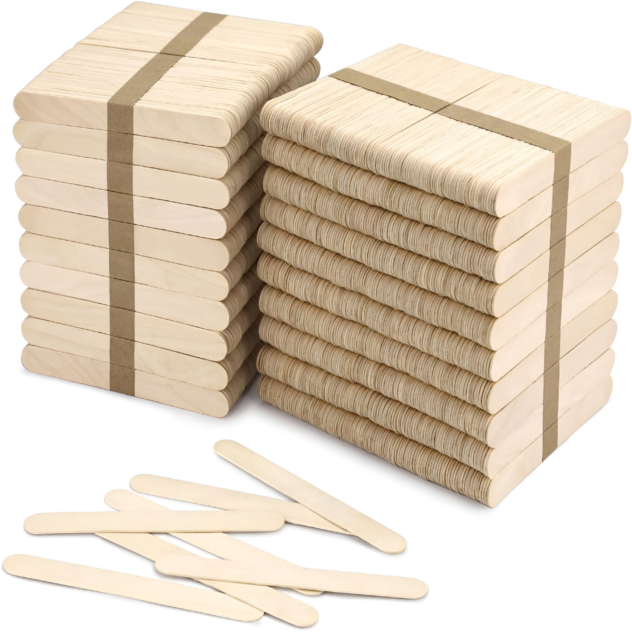 XIBUFE 1500 Wooden Popsicle Sticks for Crafts,6 Inch Wood Craft Sticks ...
