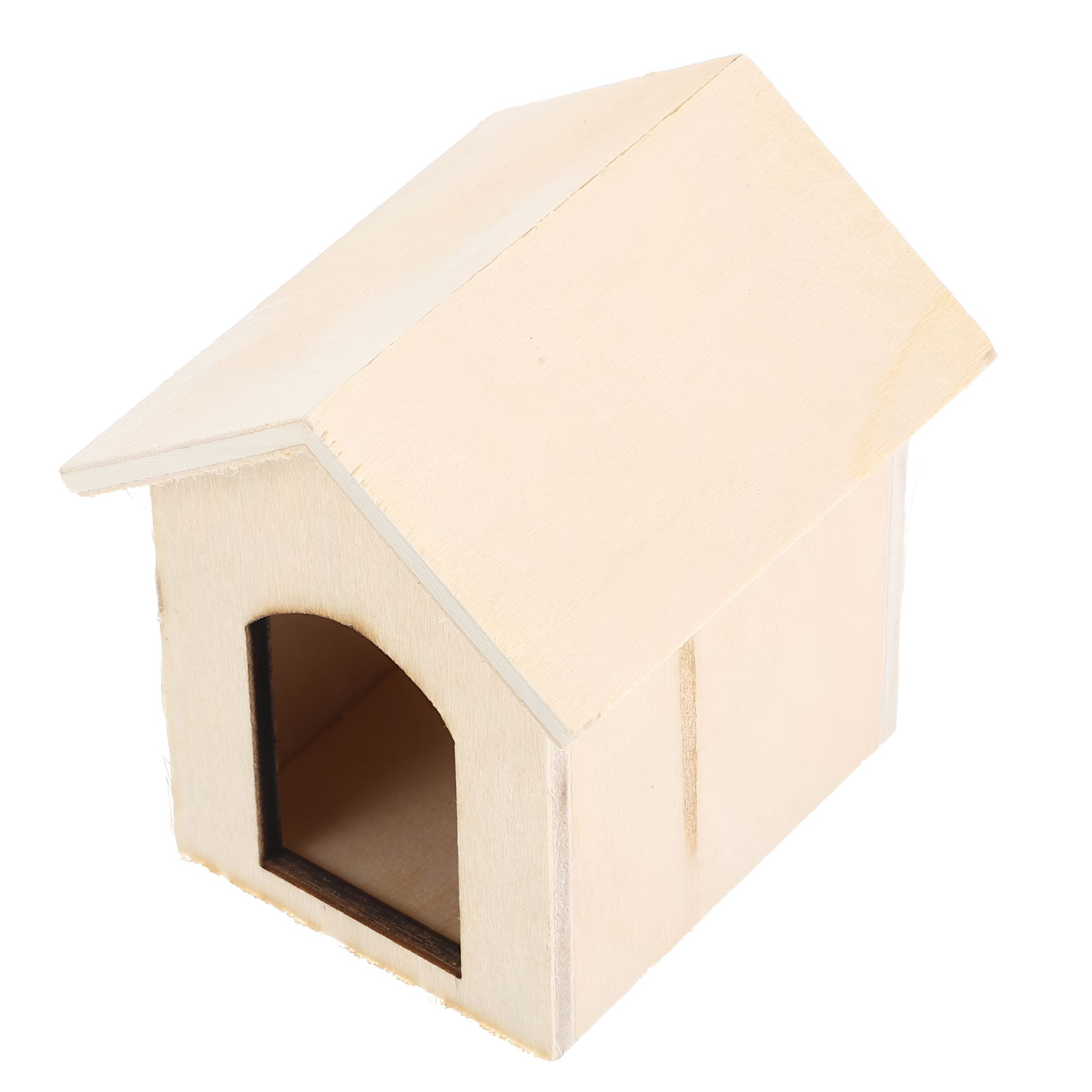 XIBUFE 2026 New 2 Pcs Wooden Mini House Dog House Kids Room Decor Mini ...