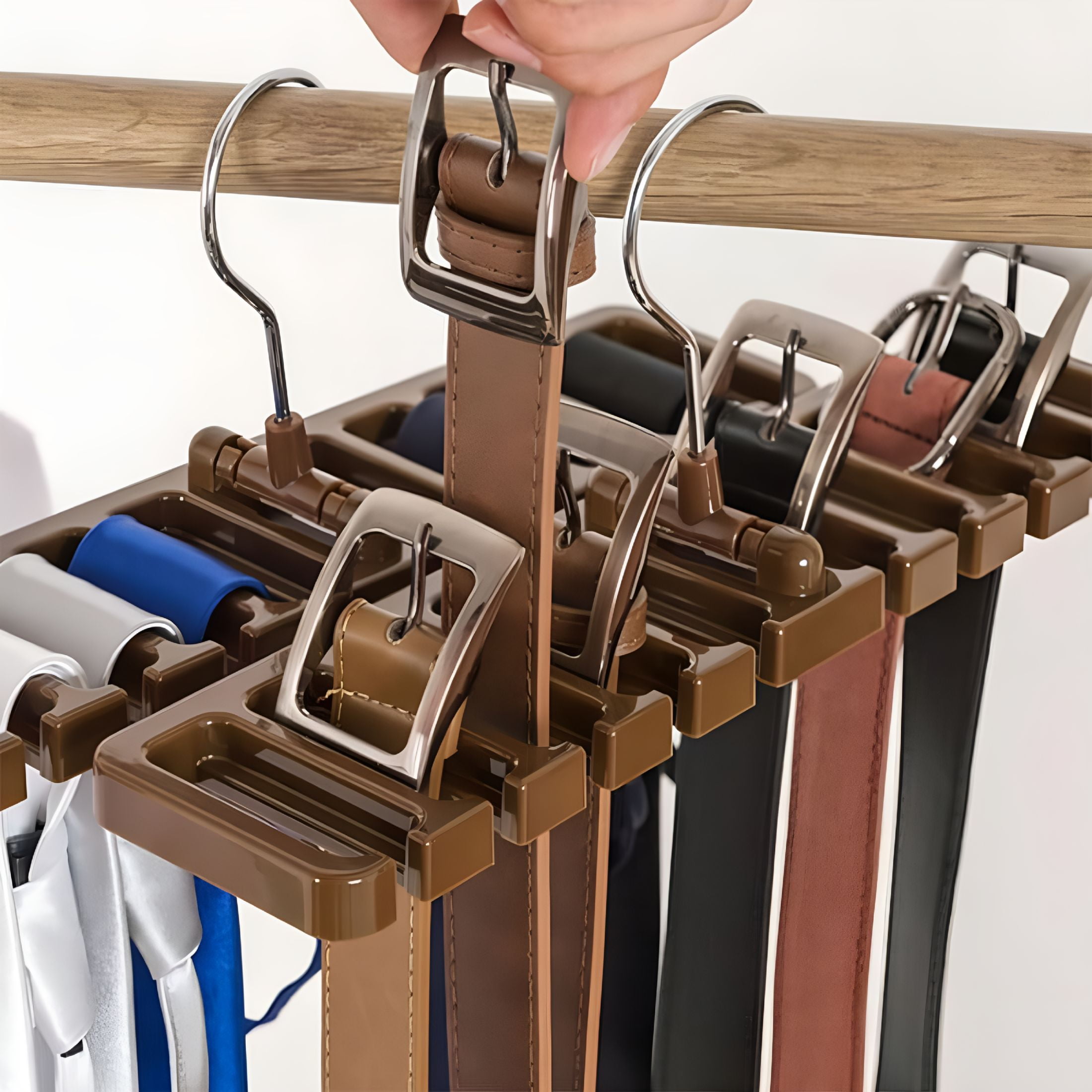 XIBUFE 2026 New 4 Pack Belts Rack for Men Women for Closet, Wardrobe ...