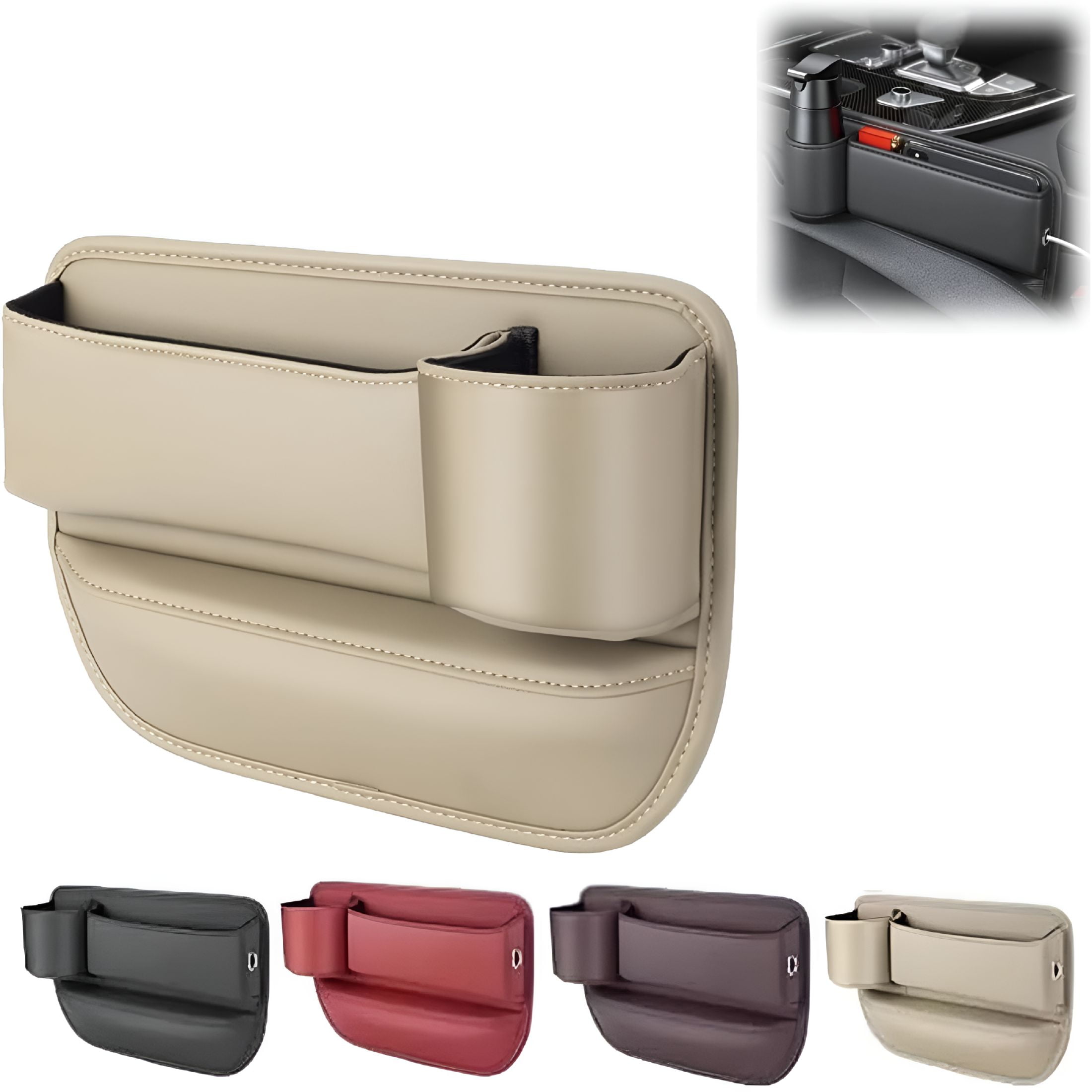XIBUFE 2026 New Adjustable Gap Cup Holder Storage Box for Driver'S Seat ...