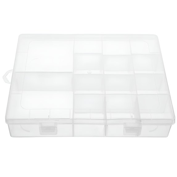 XIBUFE 2026 New Clear Plastic Organizer Box with Adjustable Dividers ...