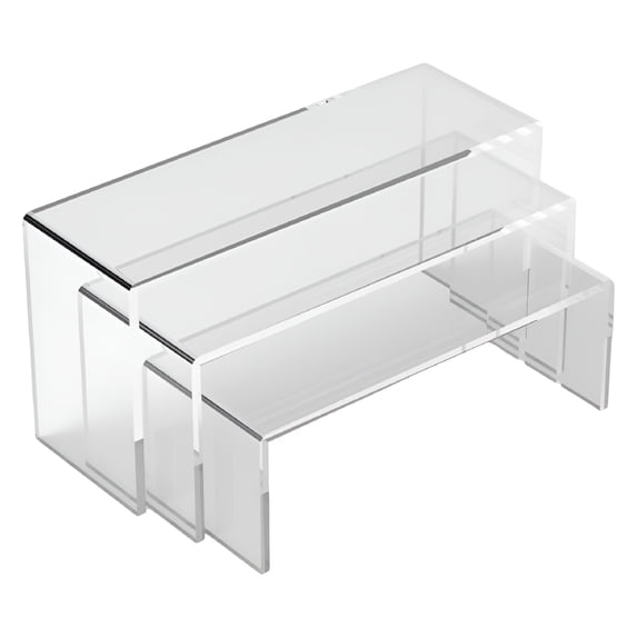 XIBUFE 2026 New Set of 3 Tiered Acrylic Stands,Organizer Display Riser ...