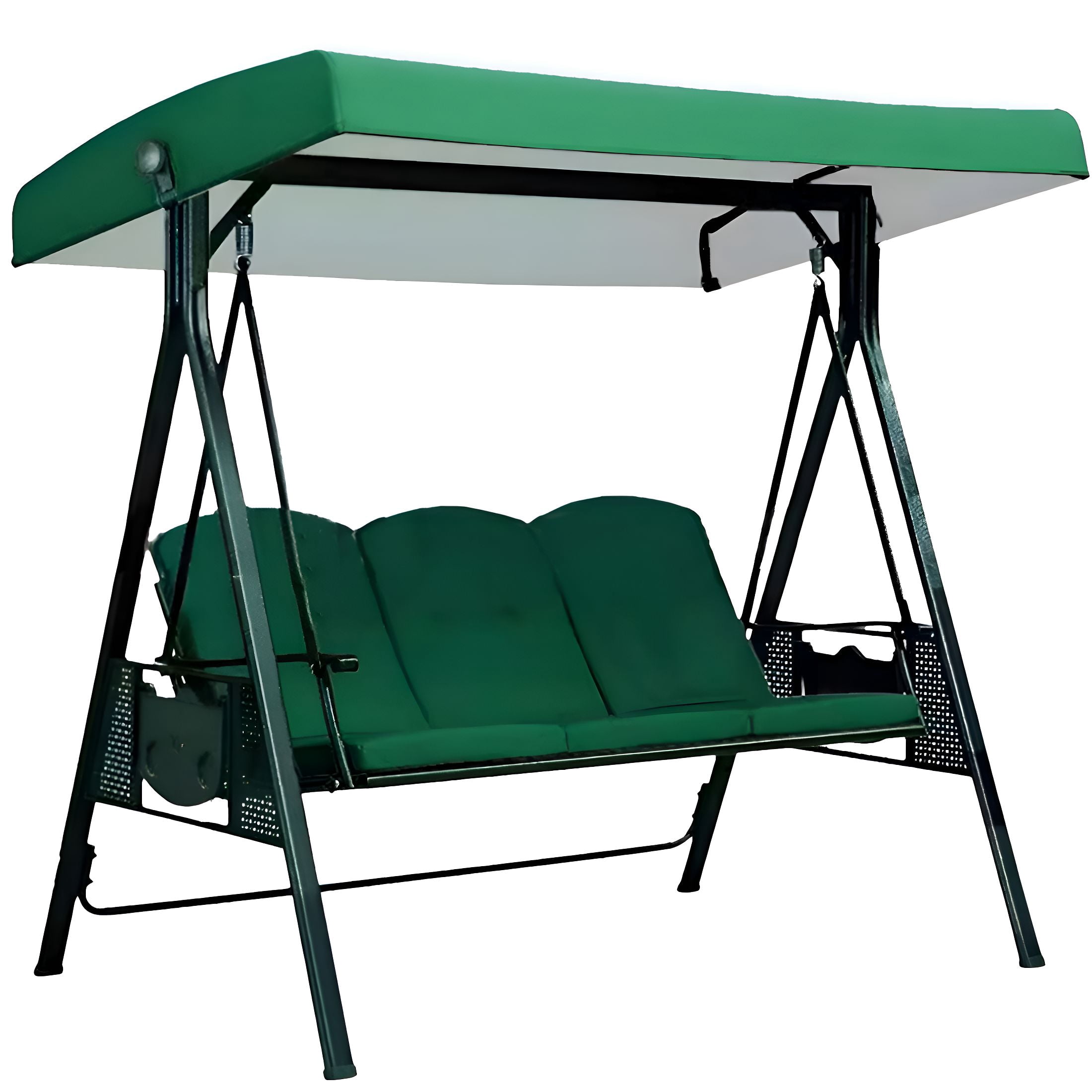 XIBUFE 2026 New 3 Seat Outdoor Porch Swing with Adjustable Canopy ...