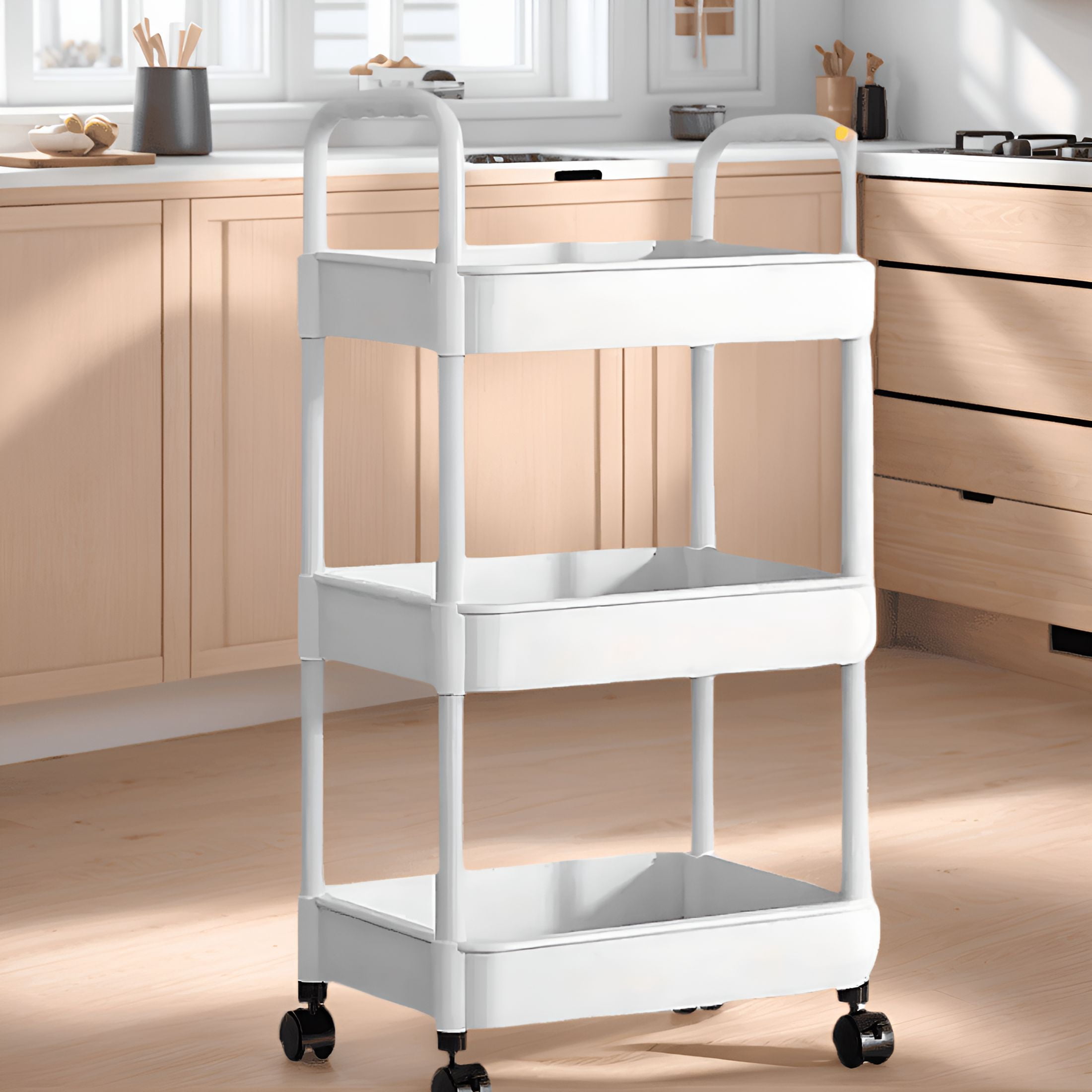 XIBUFE 3-Tier Small Rolling Storage Cart – Multi-Purpose Utility ...