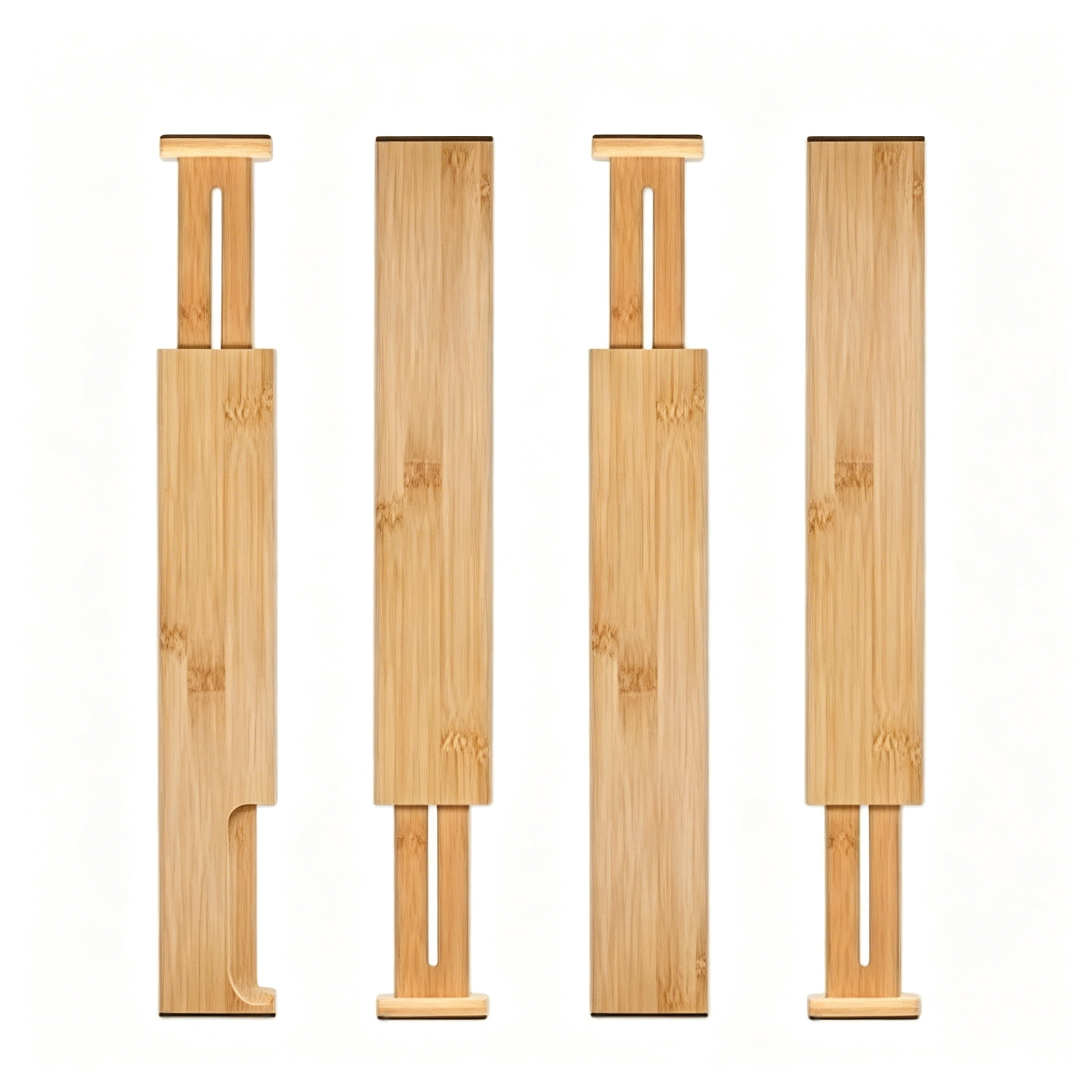 XIBUFE 4 pcs Bamboo Kitchen Drawer Dividers Large,Adjustable Drawer ...