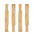 XIBUFE 4 pcs Bamboo Kitchen Drawer Dividers Large,Adjustable Drawer ...