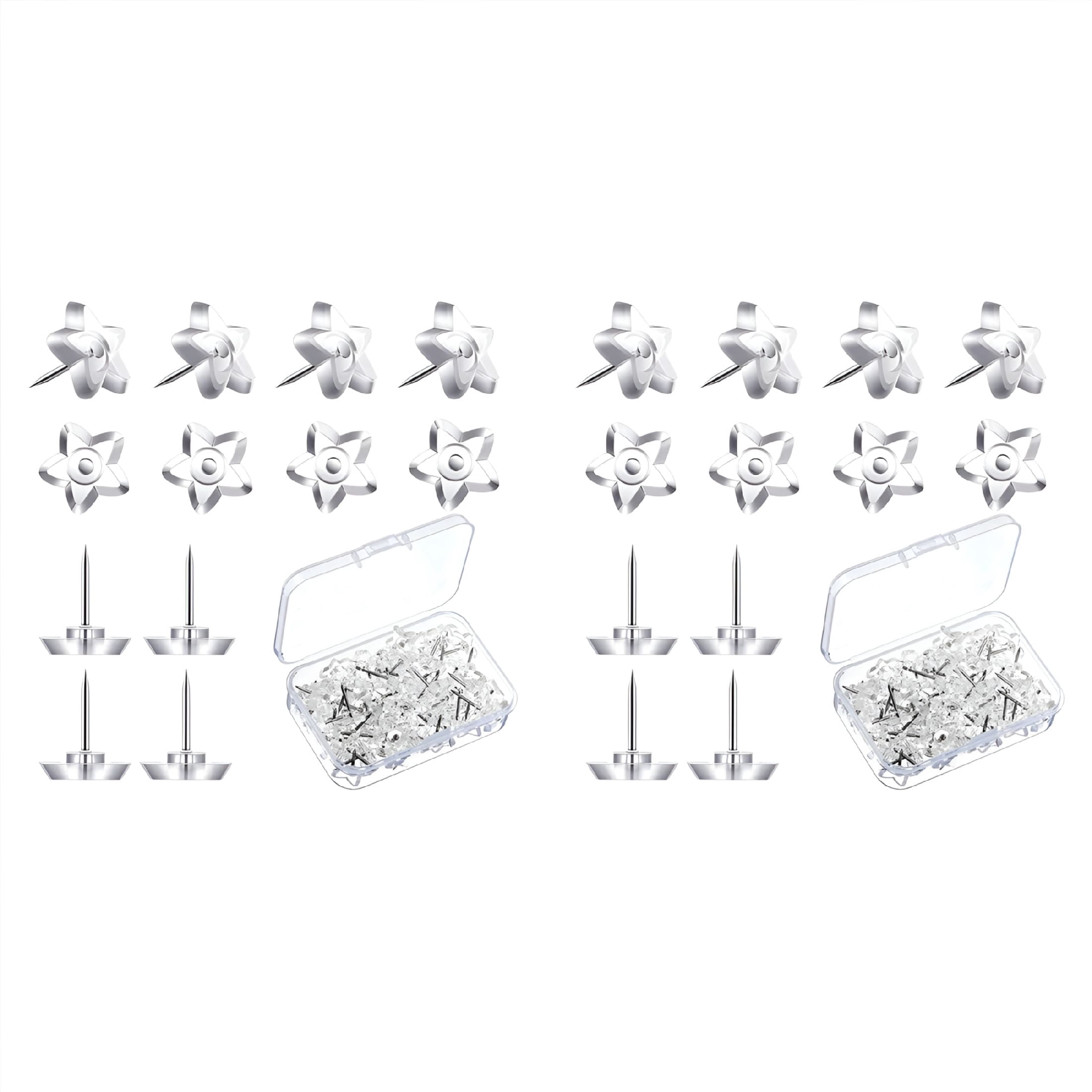 XIBUFE 400 Pieces Star Shaped Push Pins Plastic Clear Thumb Tacks with ...