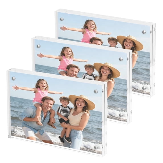 XIBUFE 5X7 Acrylic Frames 3 Pack,Frameless Clear Picture Frames,Double ...