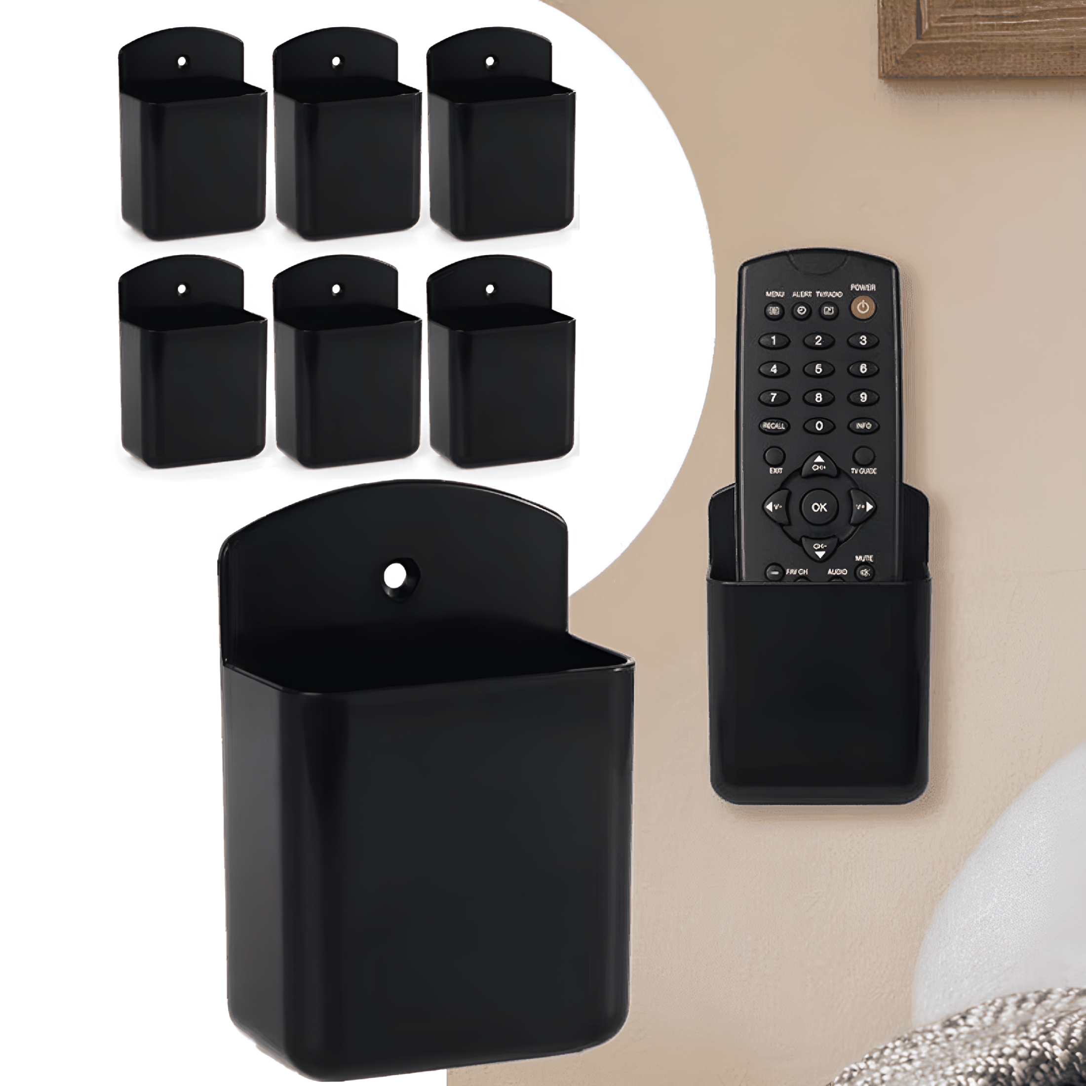 XIBUFE 6-Pack Remote Control Holder Wall Mount, Self-Adhesive Organizer ...