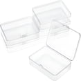 XIBUFE 6 Packs Rectangle Small Clear Plastic Storage Containers Box,3 ...