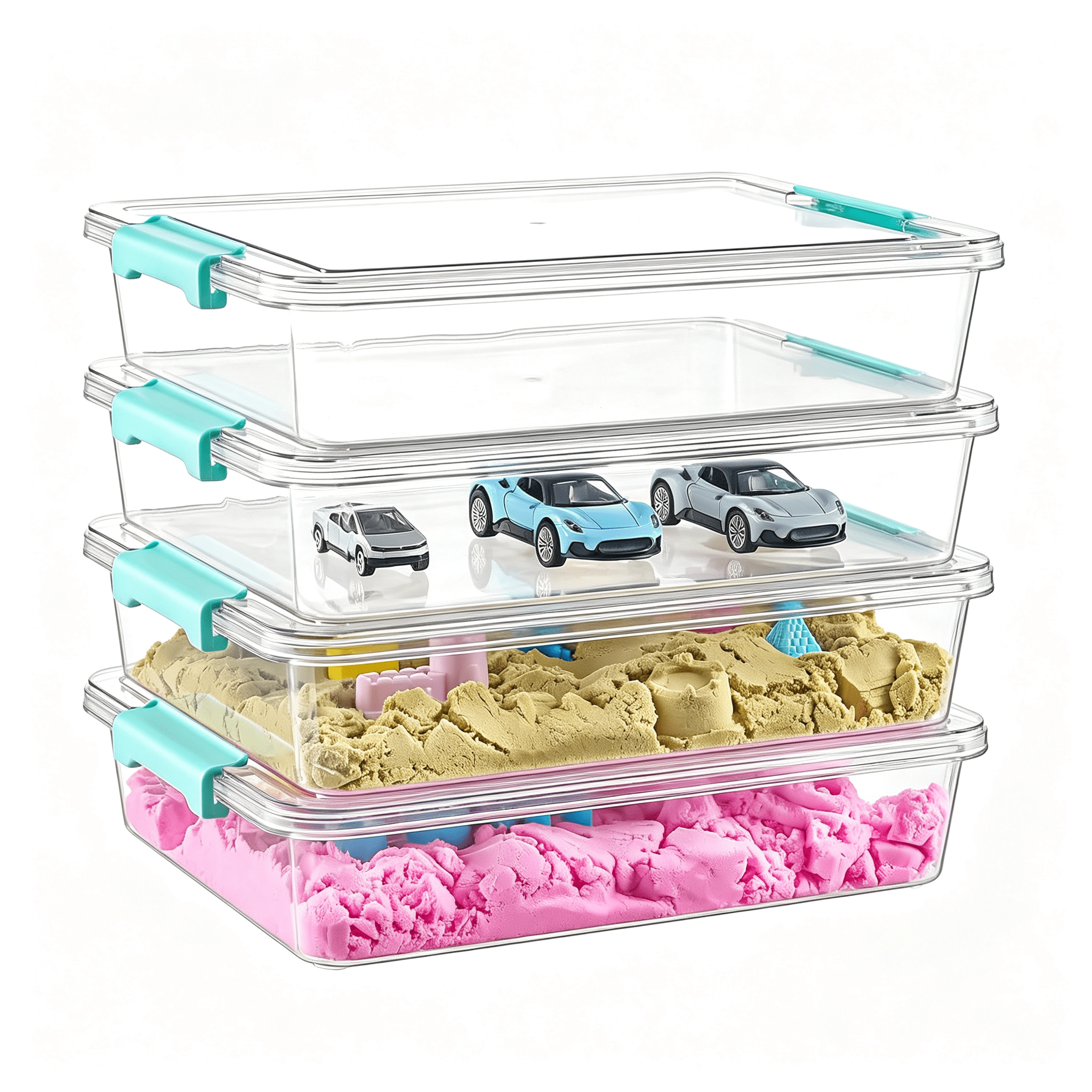 XIBUFE 6 Qt Clear Plastic Storage Bins with Lids, Stackable Sensory ...