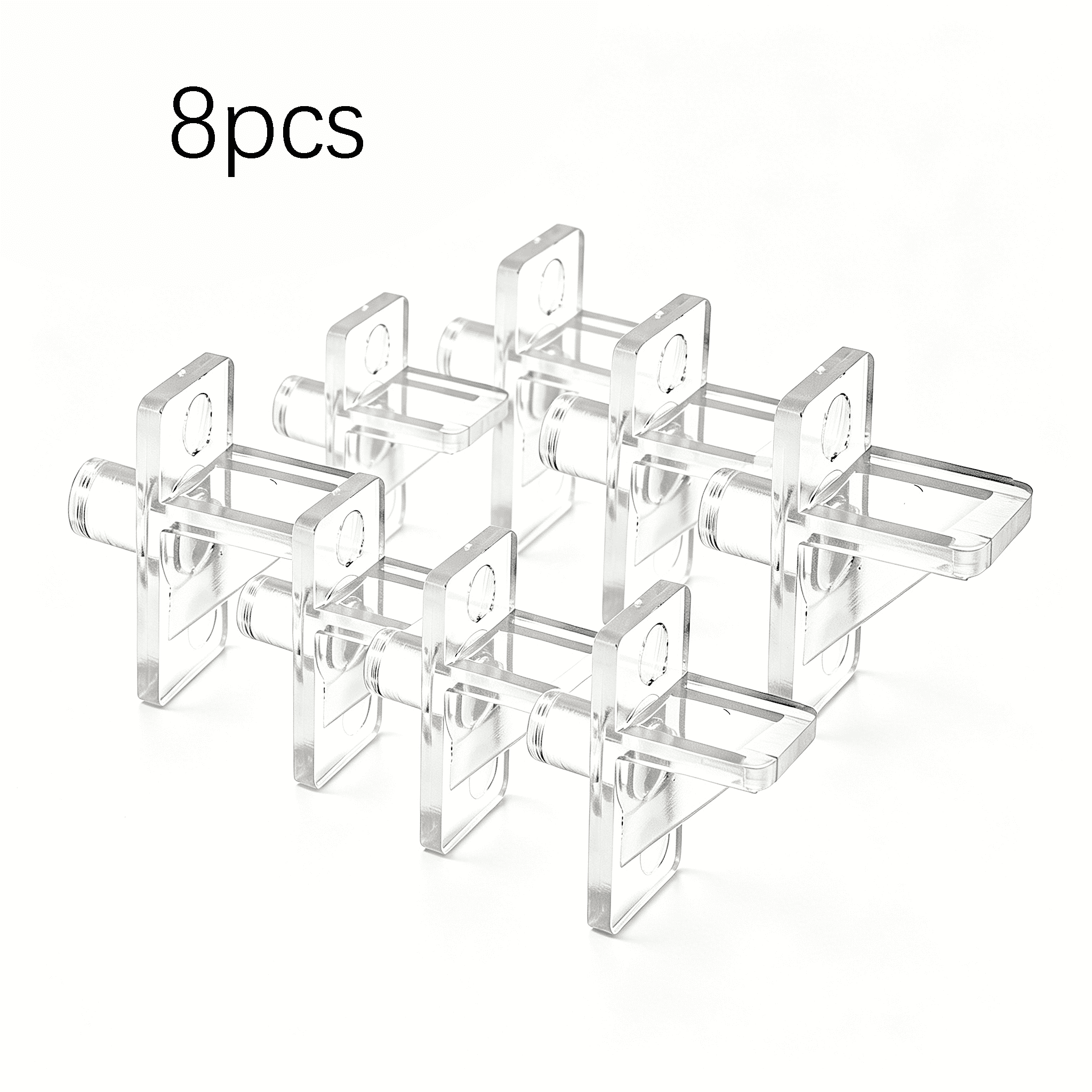 XIBUFE 8-Pack 1/4 Inch Clear Plastic Shelf Holders Pegs, Cabinet Shelf ...