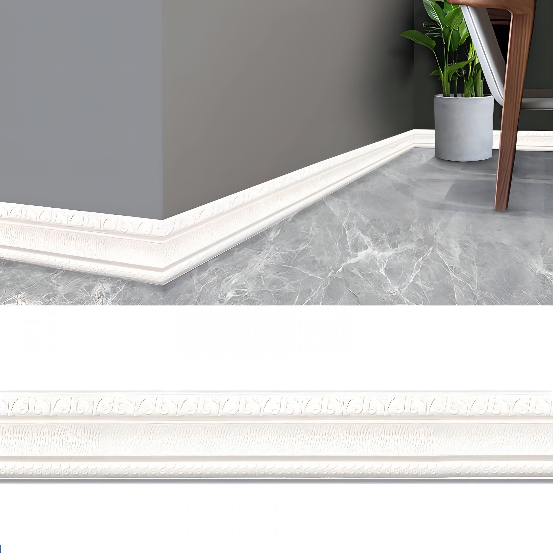 XIBUFE 90 X 3 Inch Self Adhesive Flexible Foam Molding Trim Wallpaper ...