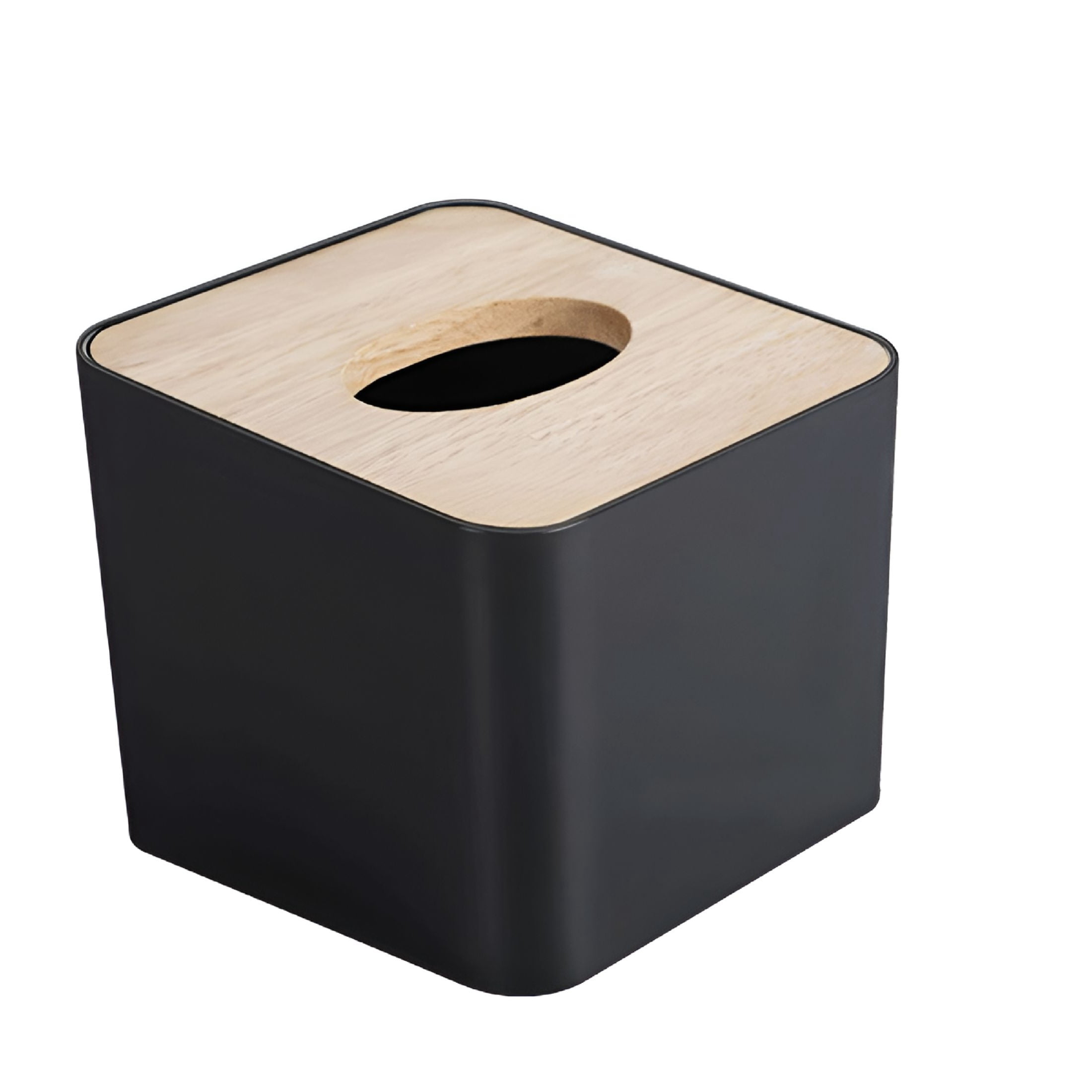 XIBUFE Bamboo Tissue Box Cover, Black Wooden Tissue Holder for Bathroom ...