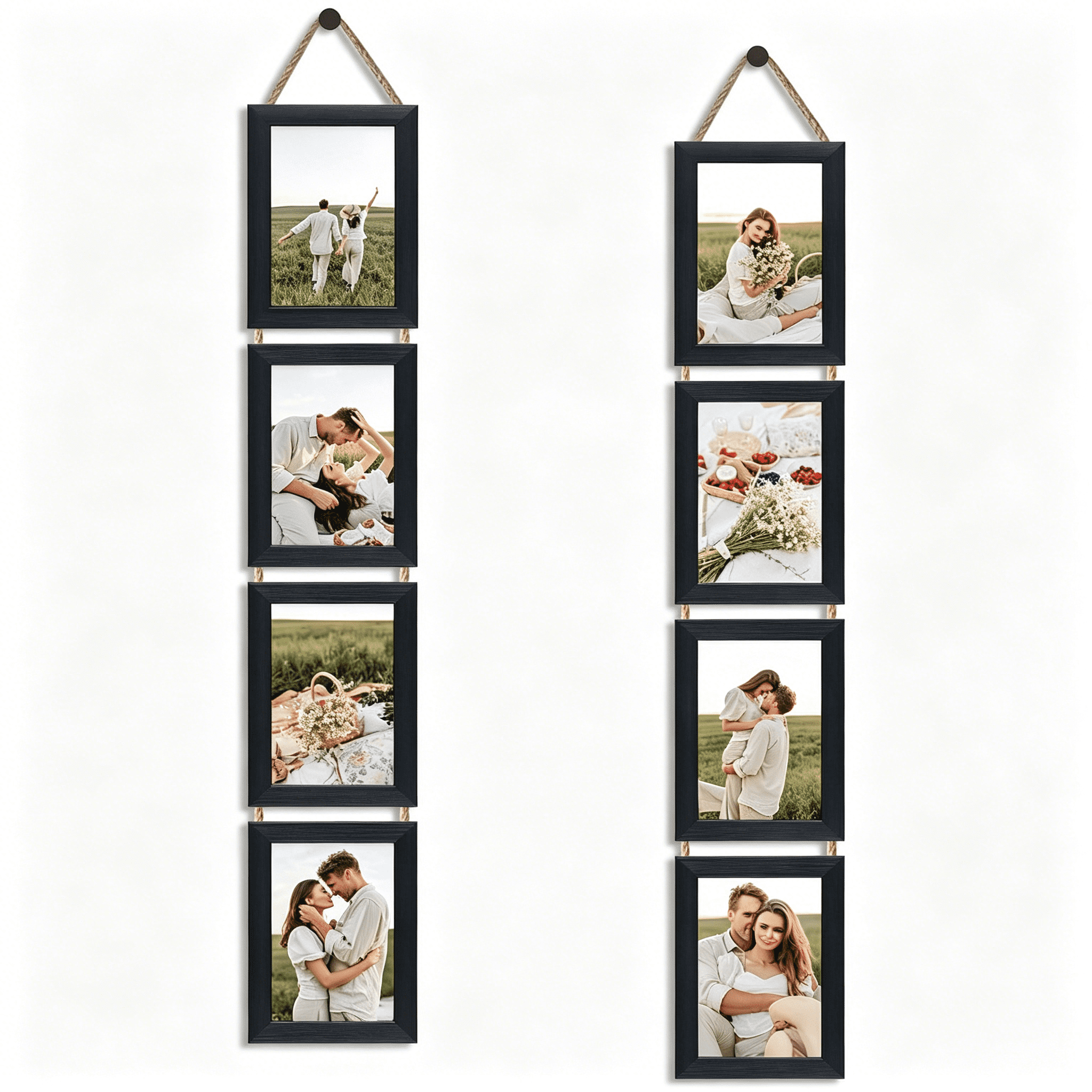XIBUFE Black 4X6 Hanging Picture Frames Set of 2,4 Openings Collage ...