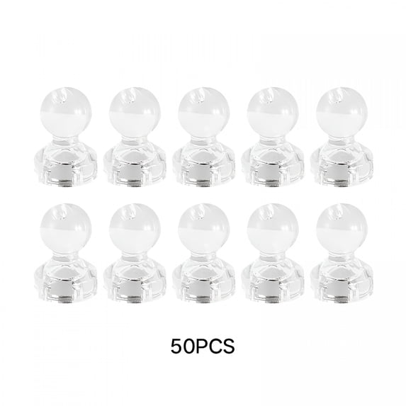 XIBUFE Clear Push Pin Magnets,50 Pcs,With Transparent Box,Whiteboard ...