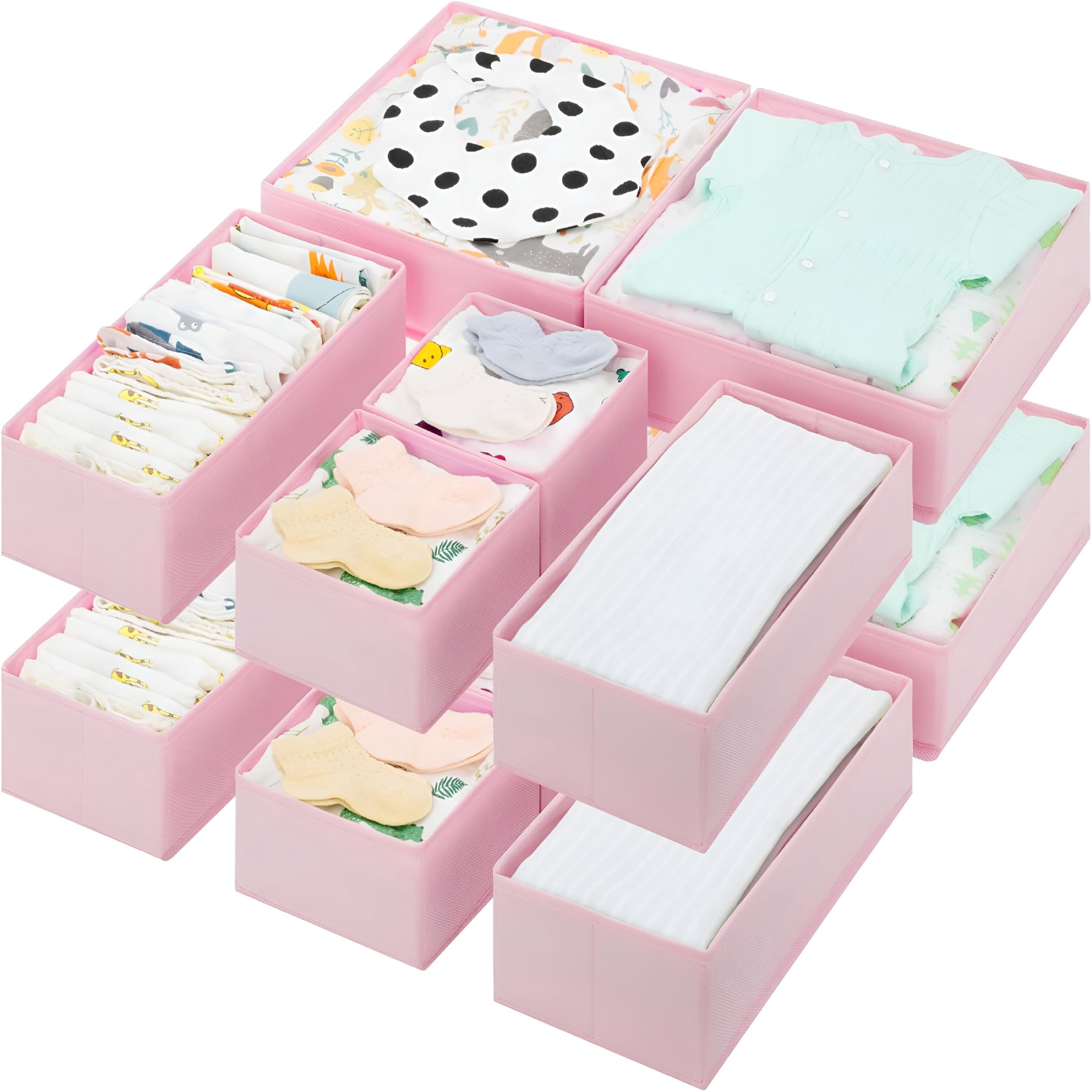 XIBUFE Drawer Organizer Clothes,12 Pack Dresser Organizer Bins for ...