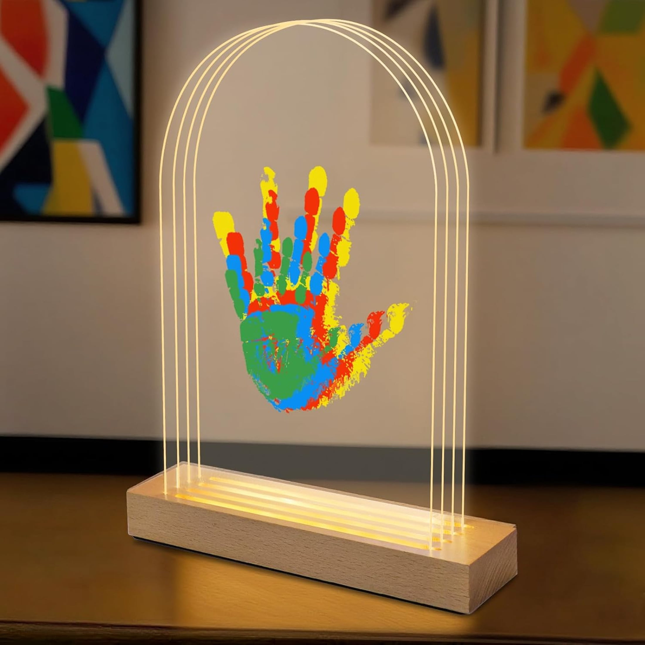 XIBUFE Family Handprint Kit with Light,Diy Baby Hand and Footprint ...