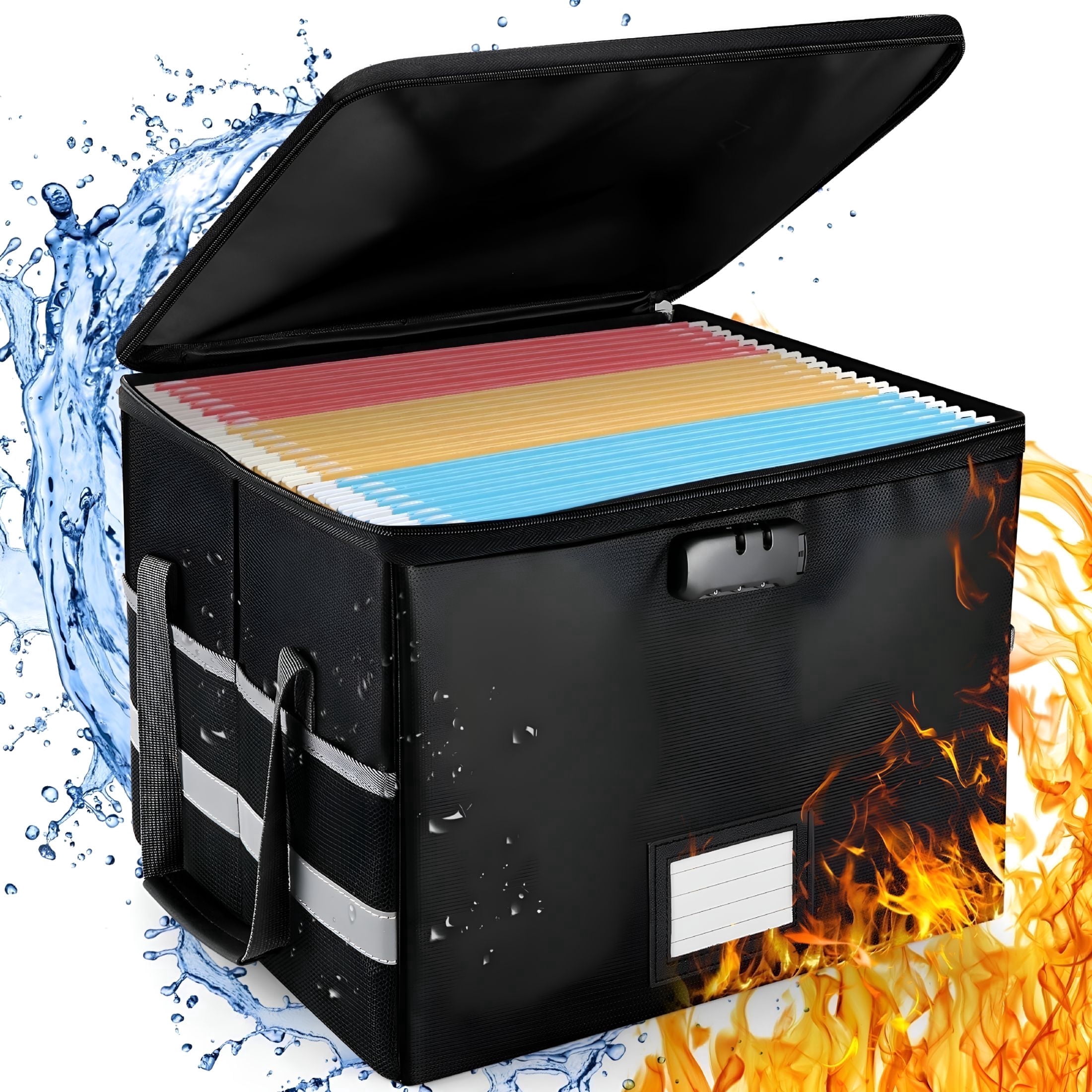 XIBUFE File Box with Lock, Fireproof File Document Organizer for Home ...