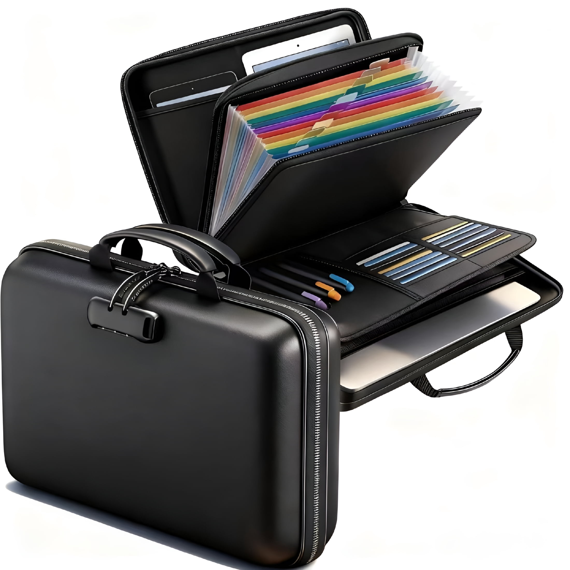 XIBUFE Fireproof Document Box, Fireproof File Organizer with Lock, Hard ...