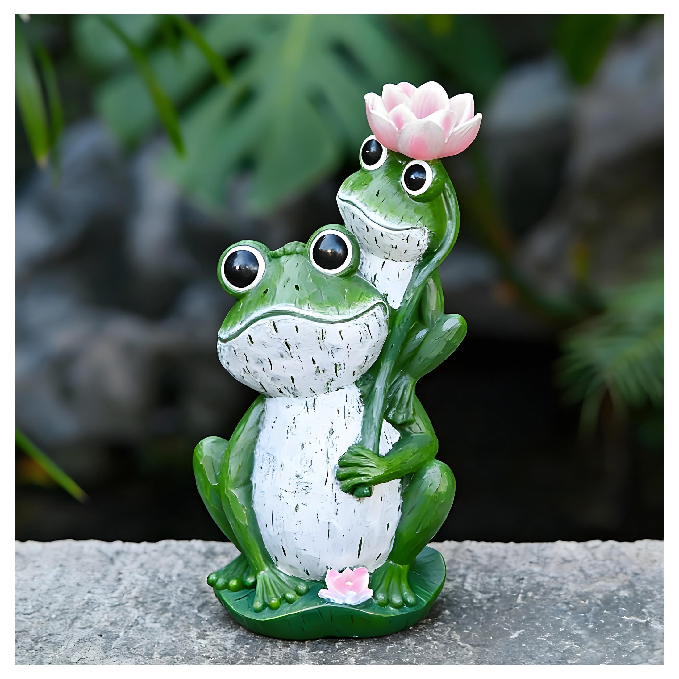 XIBUFE Frog Garden Statue, Resin Outdoor & Indoor Statues, Charming ...