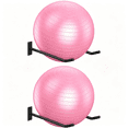 XIBUFE Metal Exercise Ball Holder Wall Mount(Set of 2),Black Yoga Ball ...
